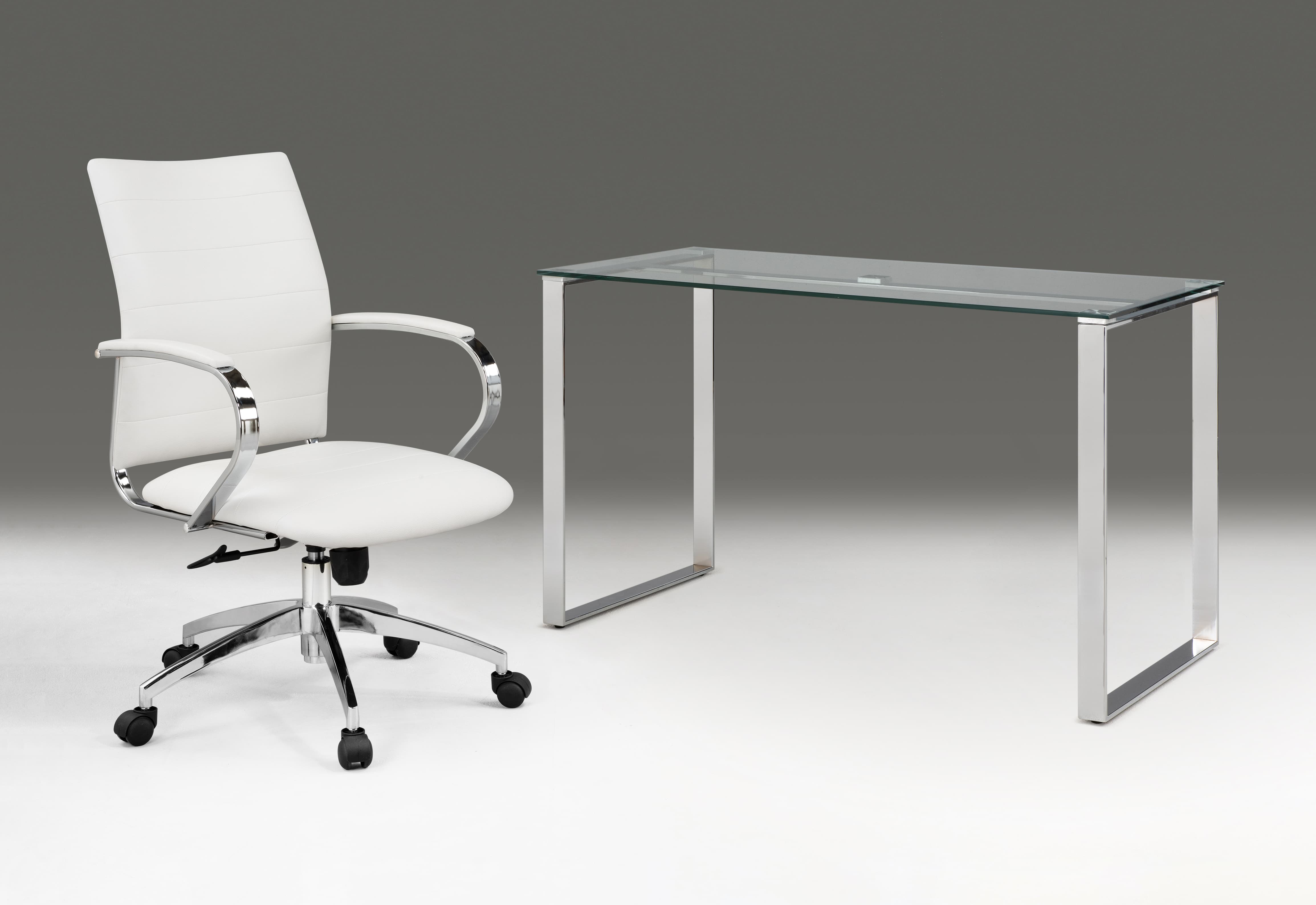 Contemporary Glass Top Writing Desk With Golden Base – Creative Images ...