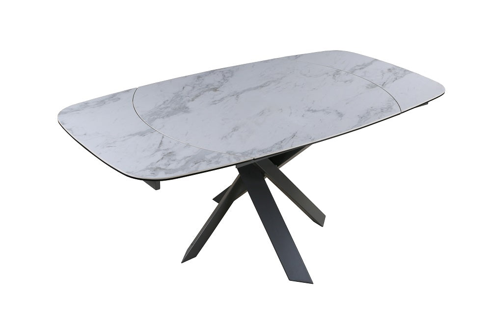 Extension Ceramic Top Dining Table With Powder Coat Base – Creative ...